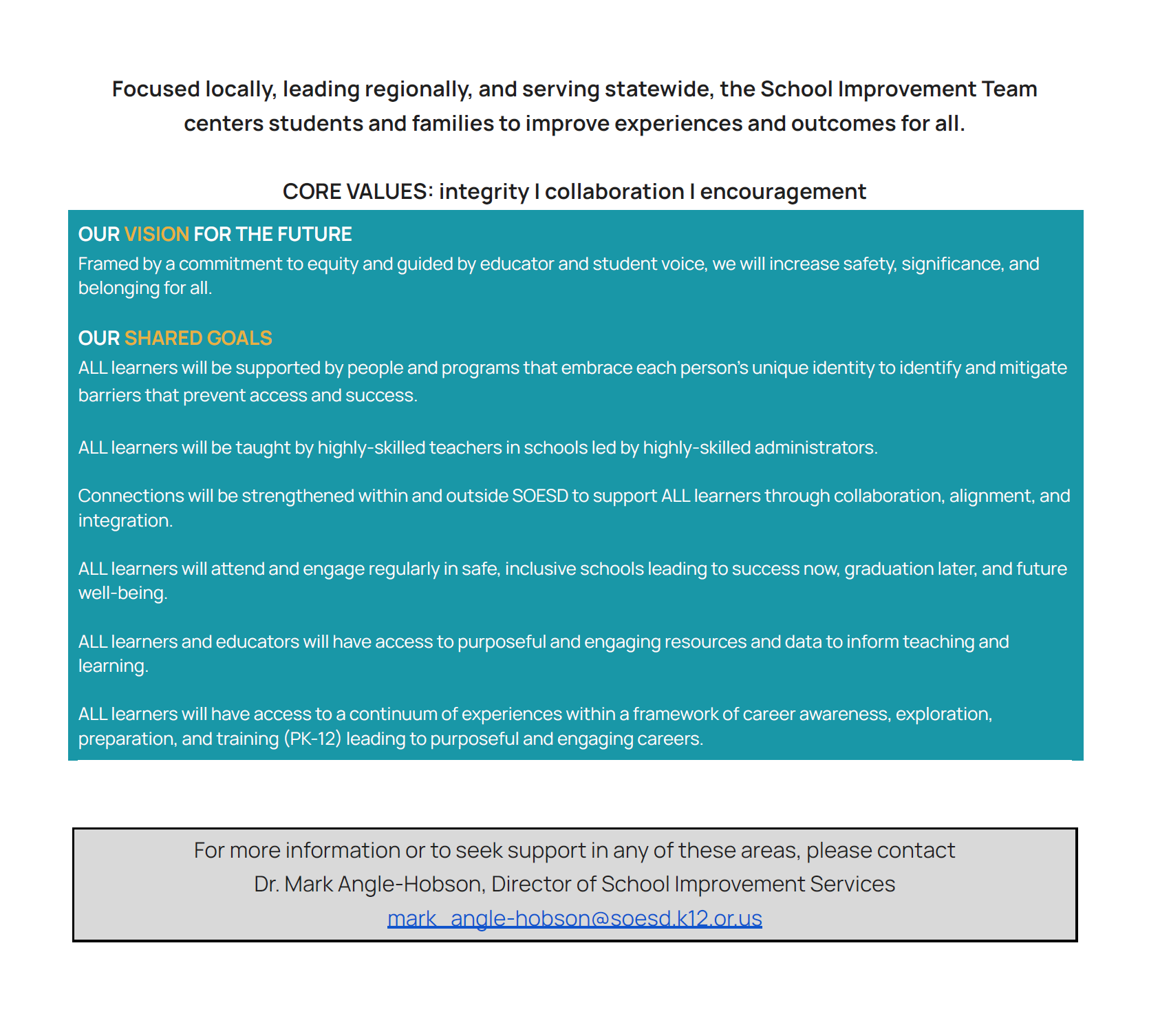 Meet the School Improvement Team 2024-2025 - Southern Oregon Education ...